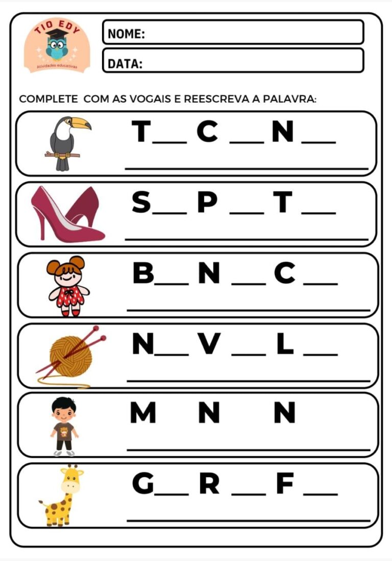 Atividades Sílabas Simples Atividades Educativas Tio Edy Tia Anne